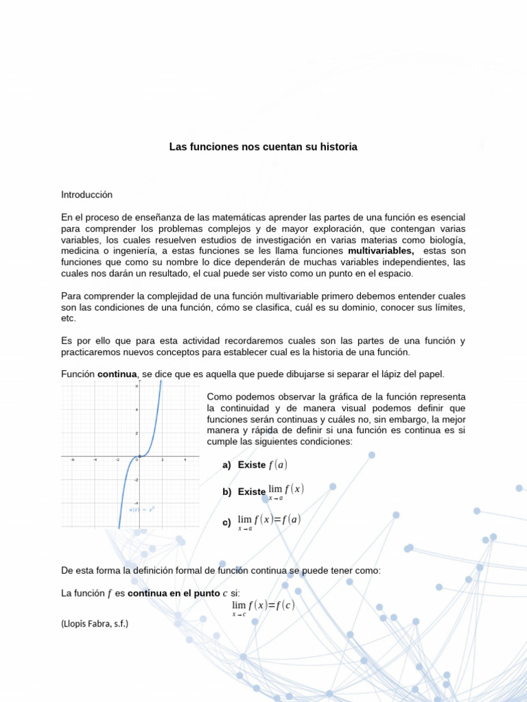 Funciones Multivariables y Continuidad | PDF | Límite (Matemáticas) | Función (Matemáticas)