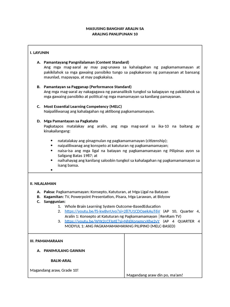 AP 10 QUARTER 4 WEEK 1 | PDF