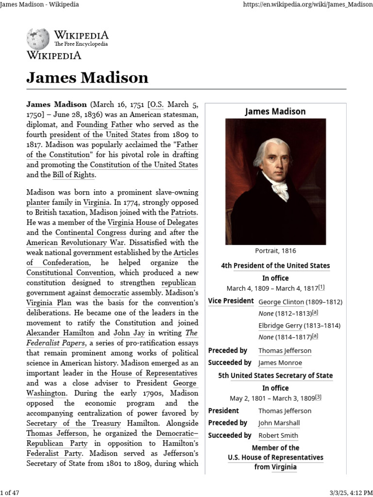 James_Madison | PDF | James Madison | Nullification (U.S. Constitution)