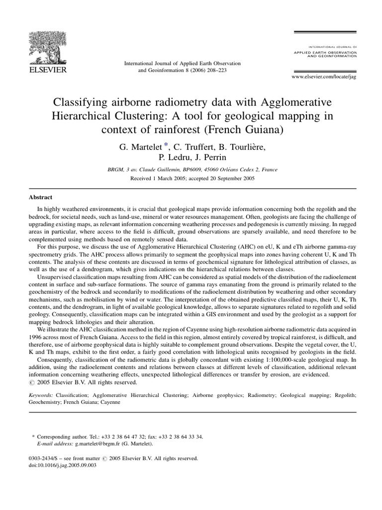 Classifying Airborne Radiometry Data With Agglomerative Hierarchical ...
