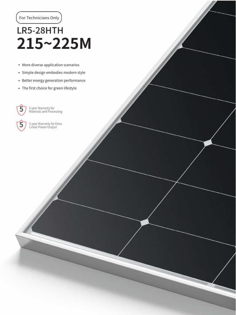 Datasheet LONGI Hi-MO X6 LR5-28HTH 215 225M | PDF