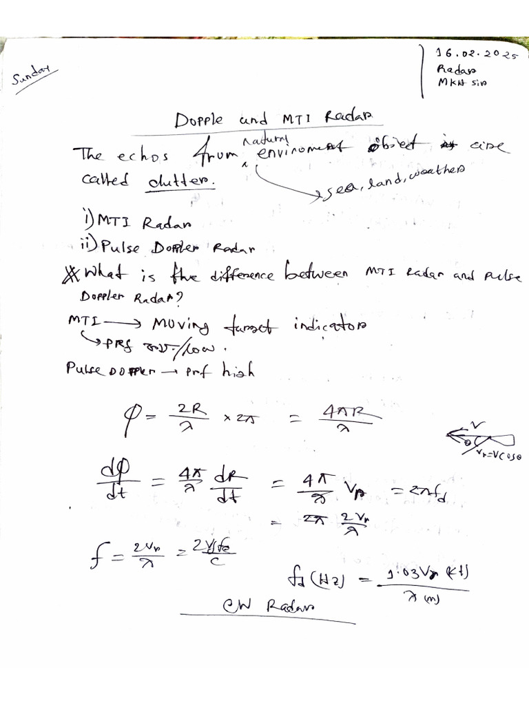 Radar Class Lecture For CT 4 | PDF | Geographical Technology ...