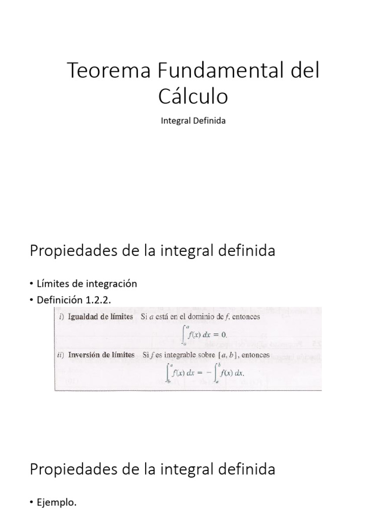 Propiedades de la Integral Definida | PDF