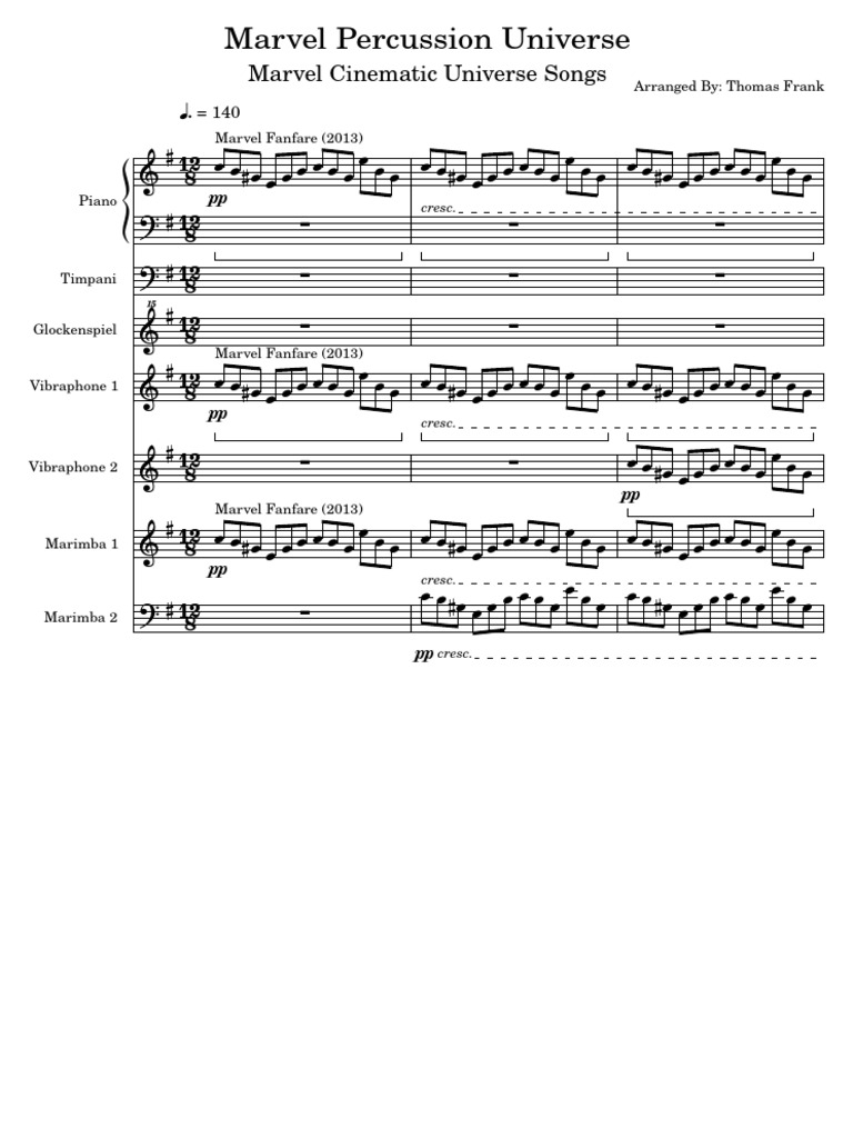 Marvel Percussion Universe - Marvel Themes for Percussion Ensemble ...