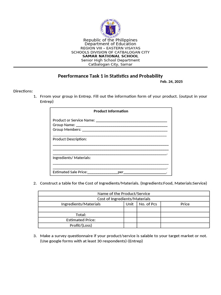 Performance Task Statistics 1 | PDF | Errors And Residuals | Normal ...
