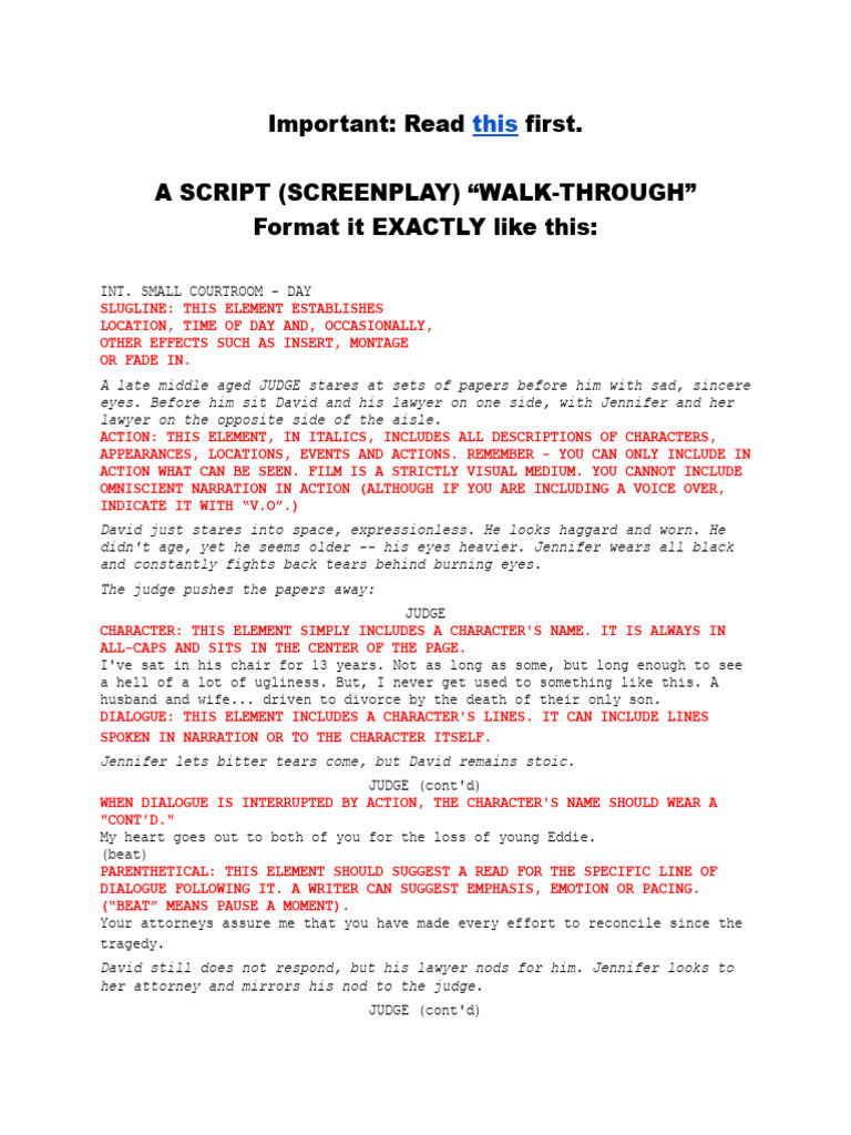 How to format a good short film script | PDF | Screenwriting | Narration