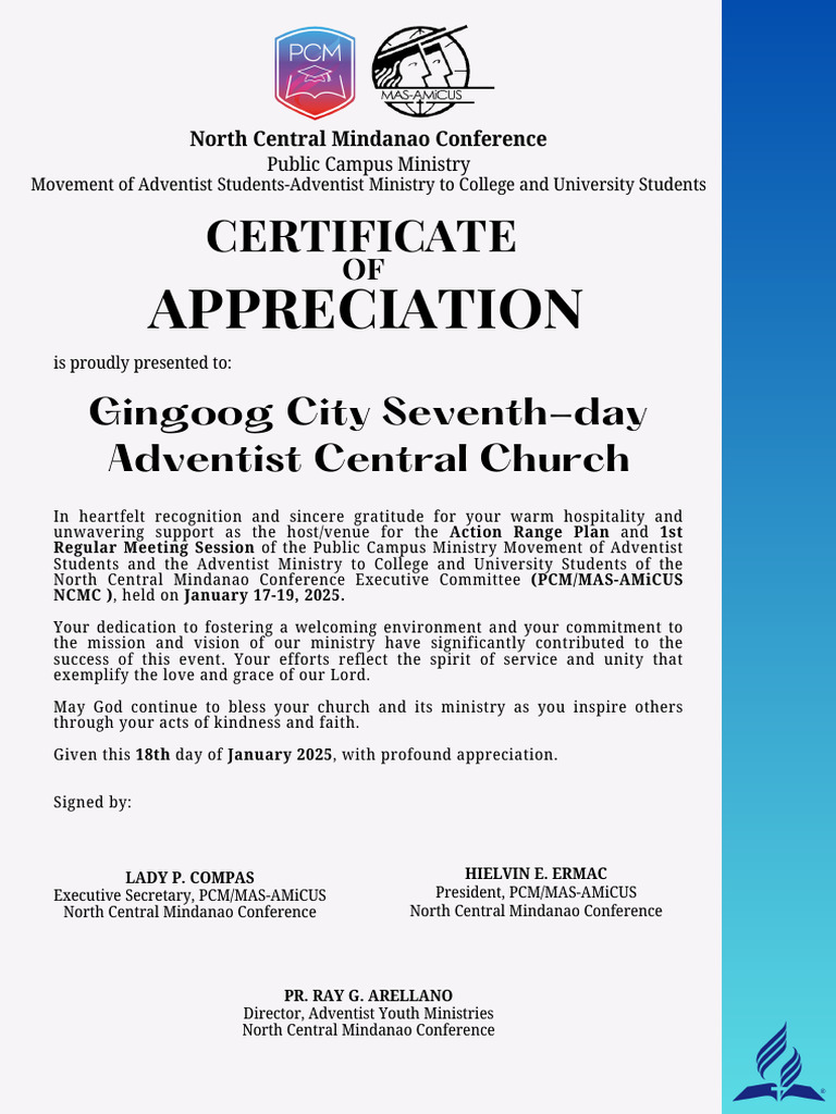Certificate of Appreciation | PDF