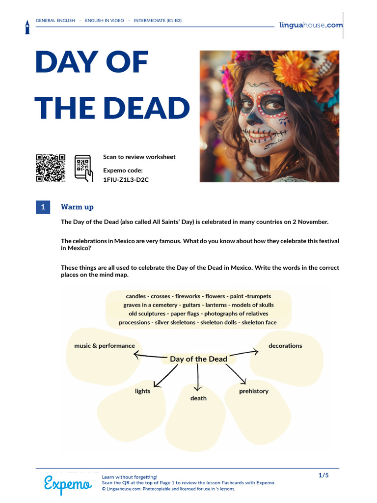 Day of The Dead British English Student B1 B2 | PDF | Adjective | Verb