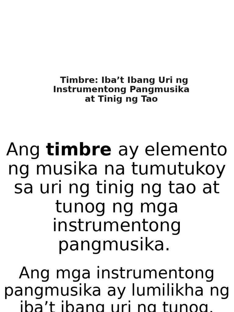 Elements of Music-Timbre | PDF