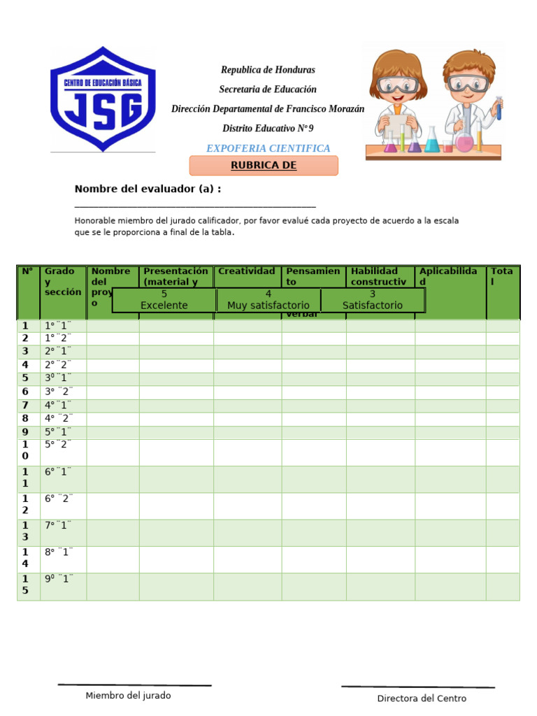 Rubrica de Evaluacion Experimento | PDF