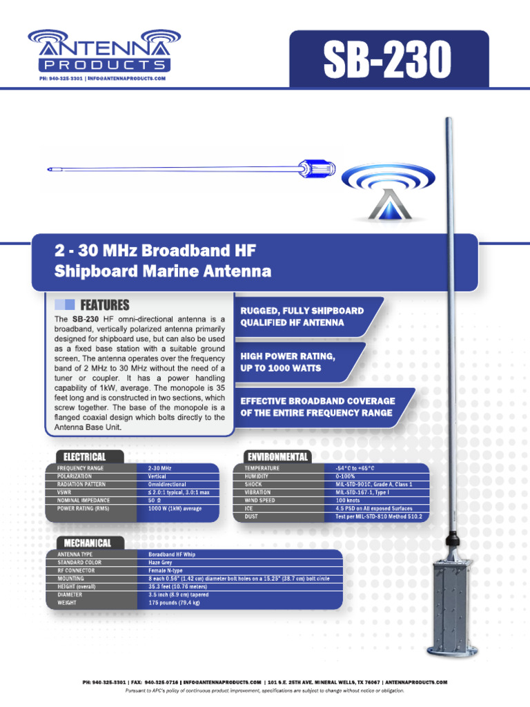 SB 230 SpecSheet | PDF