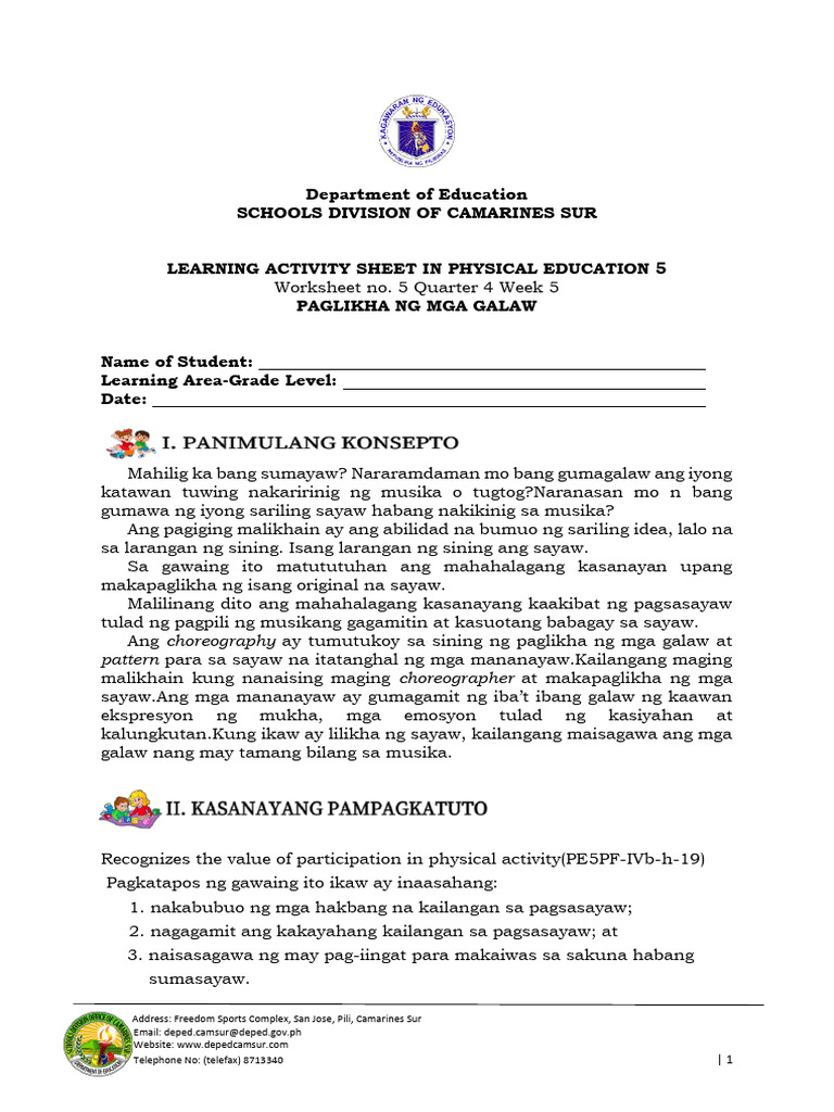 LAS5_Week5_PE_5_PaglikhangmgaGalawFINAL | PDF