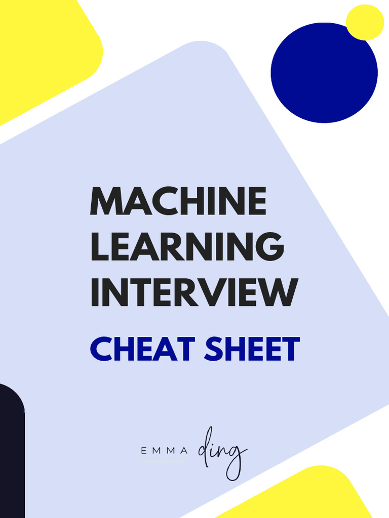 Machine Learning Interview Cheat Sheet | PDF | Regression Analysis | Mean Squared Error