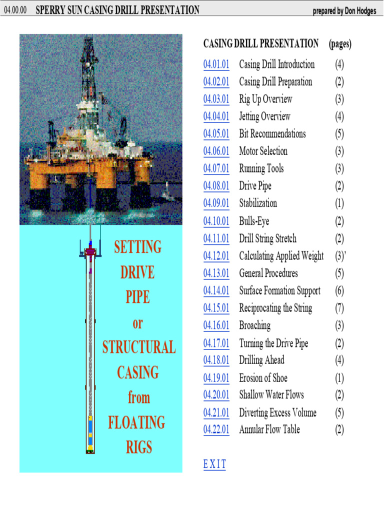 Casing Drill Techniques for Floating Rigs | PDF | Casing (Borehole)