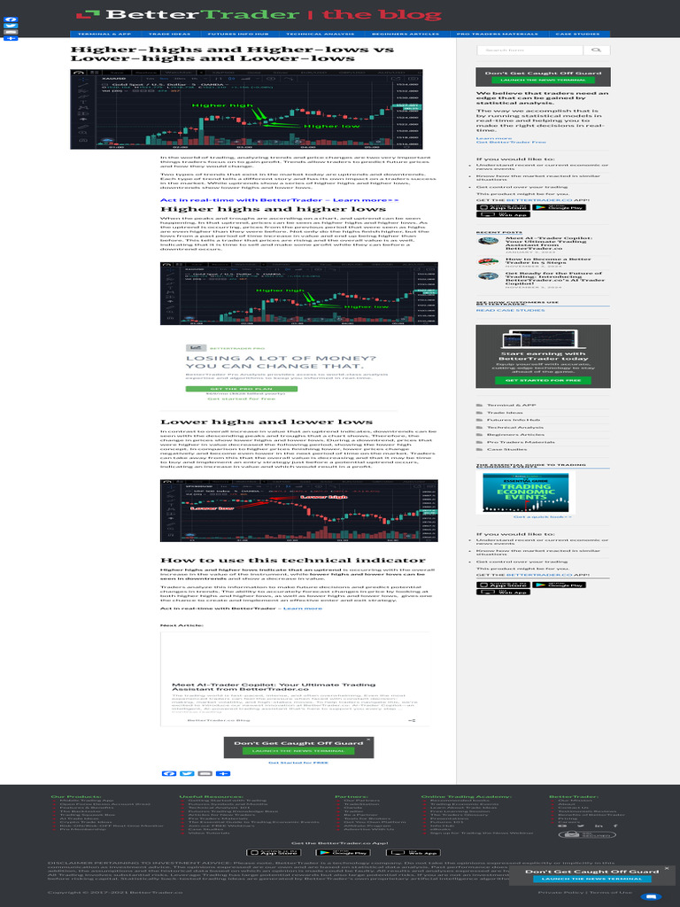 Higher-Highs and HCigher-lows Vs Lower-Highs and Lower-Lows - BetterTrader - Co Blog | PDF ...