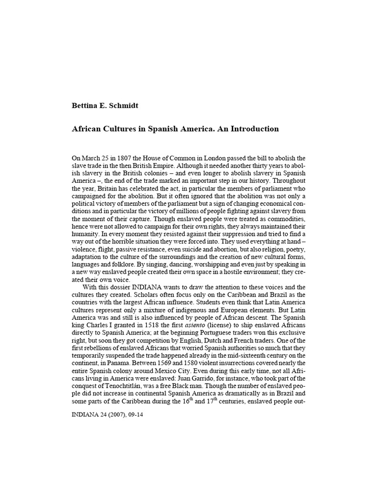 African Cultures in Spanish America An I | PDF | Slavery | Abolitionism