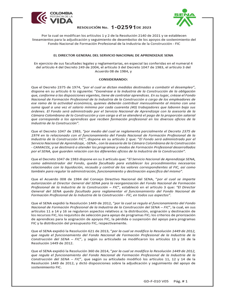 NUEVA RESOLUCION FIC 1-02591.PDF 01-MAIL-Anexos Respuestas Internas - No. 9-2023-079421 - NIS ...