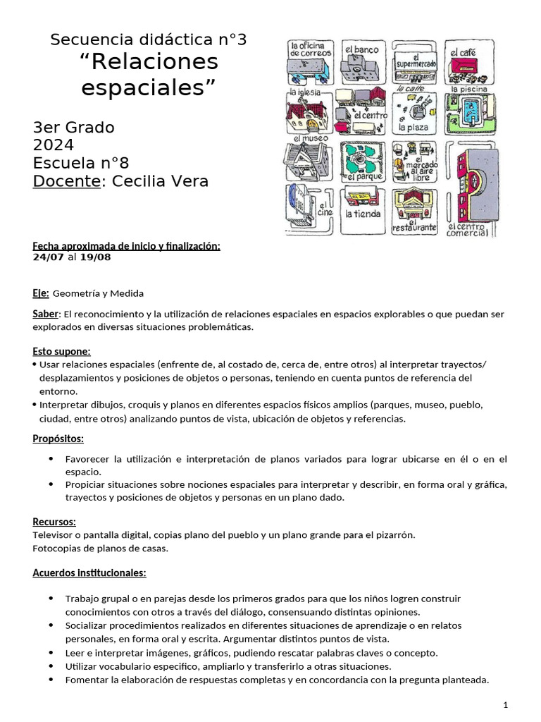 Relaciones espaciales 3ro | PDF
