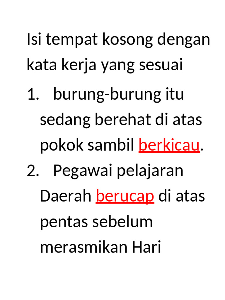 Bm Kata Kerja | PDF