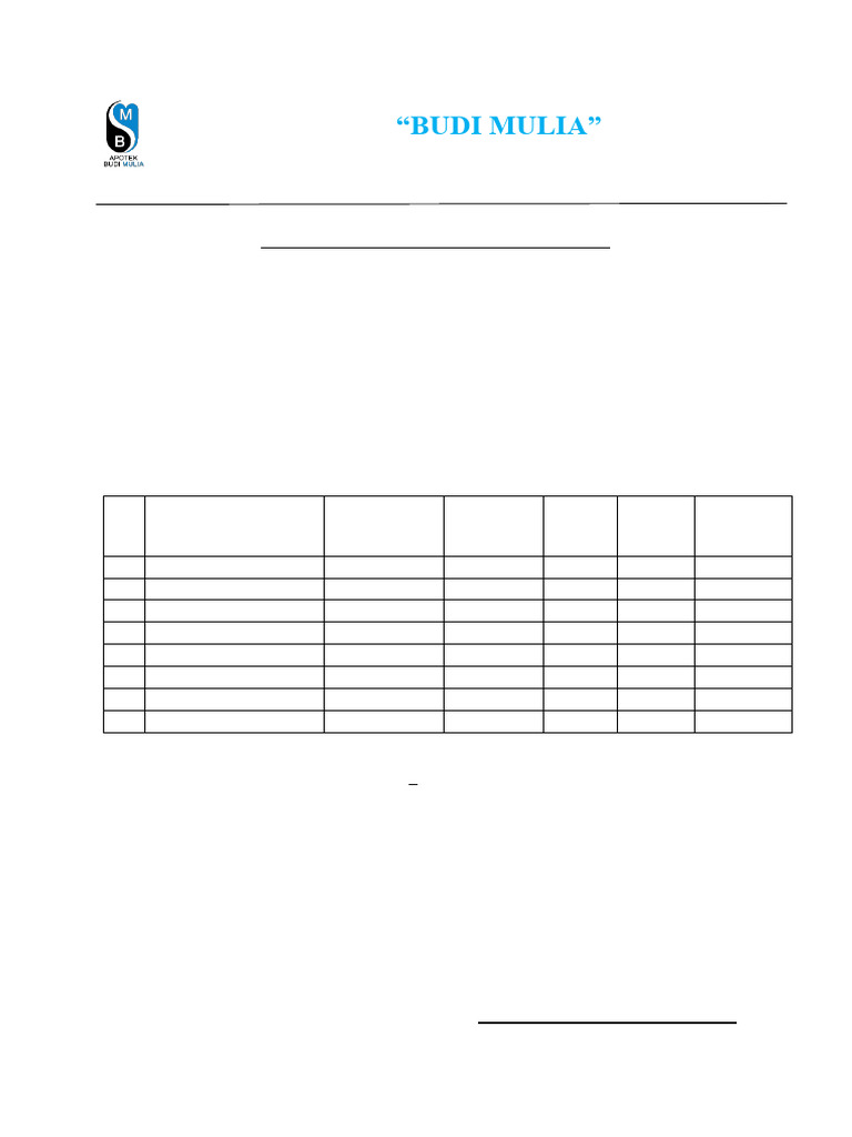 Surat Pesanan Obat Apotek Budi Mulia | PDF