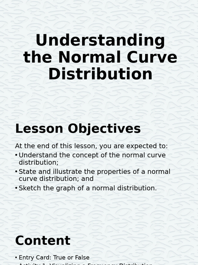 ppt06. Understanding The Normal Curve Distribution | PDF | Probability ...