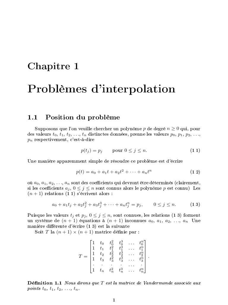 Introduction a l'Analyse Numerique (Rappaz. Picasso) | PDF