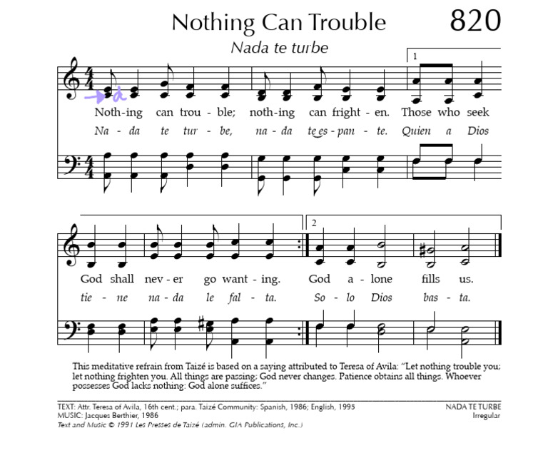 820 Nothing Can Trouble | PDF