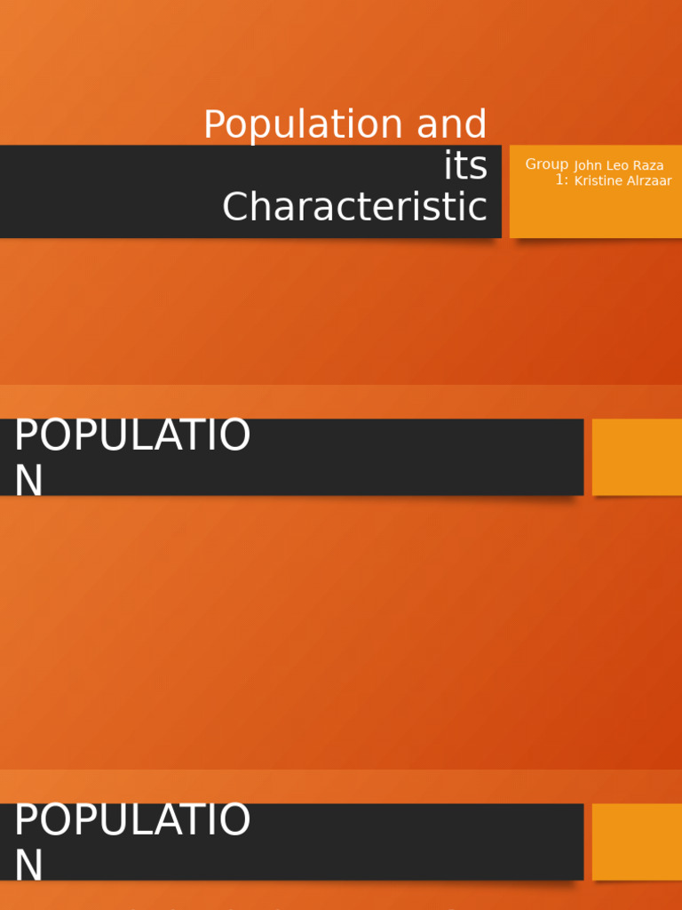 Population and Its Characteristic | PDF