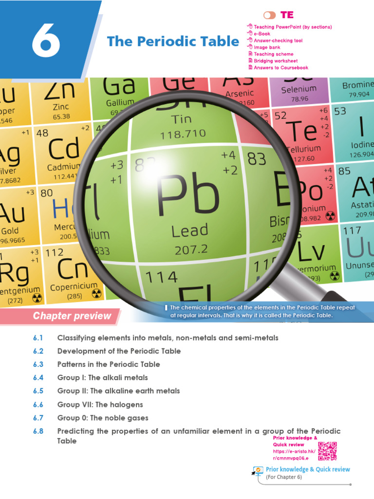 CH 6 The Periodic Table | PDF | Periodic Table | Chemical Elements