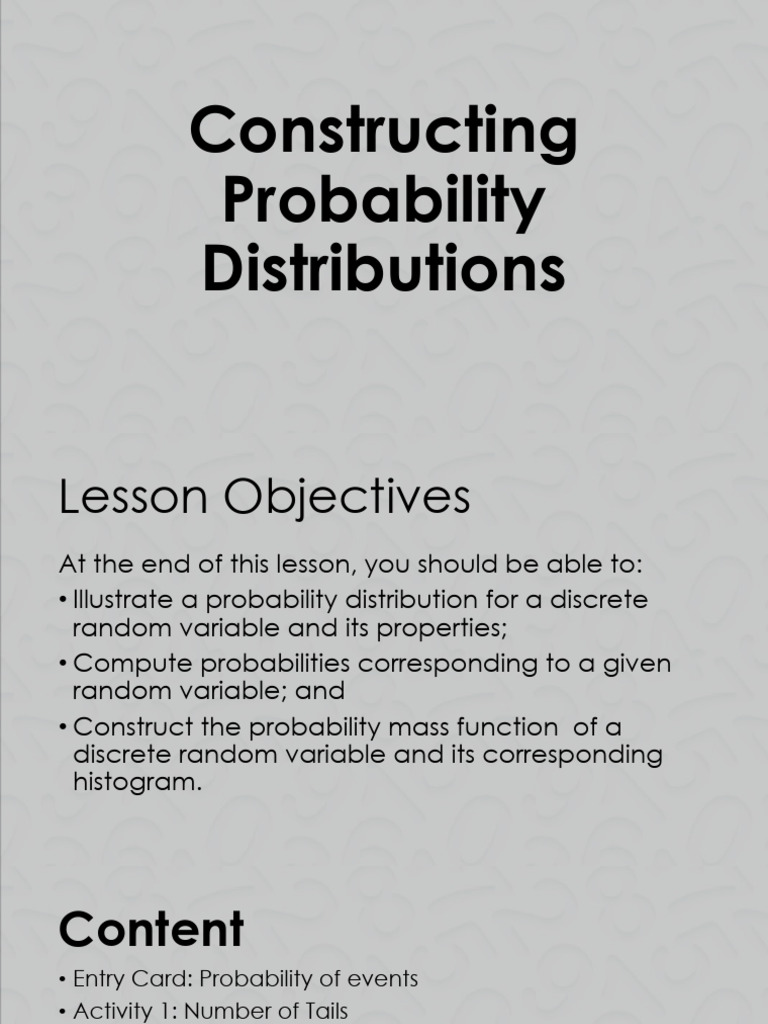 Ppt03. Constructing Probability Distribution | PDF | Probability Distribution | Random Variable