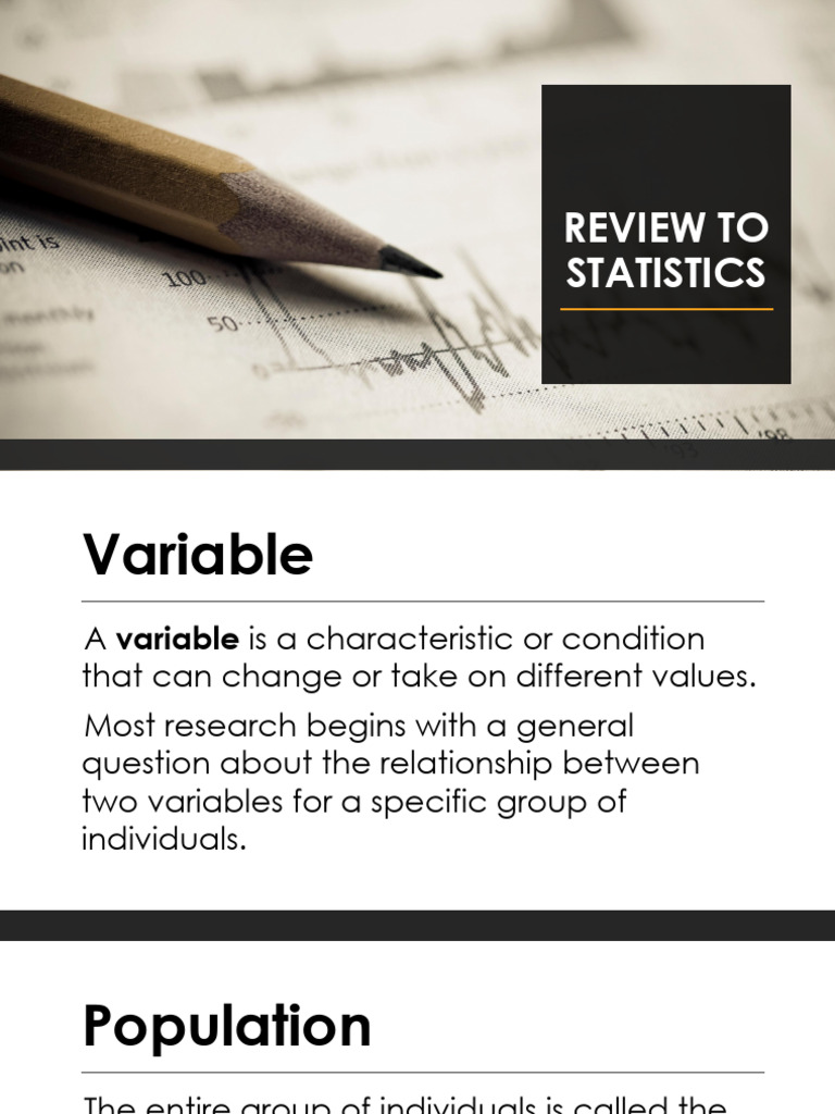 L01. A Review To Statistics and Probability | PDF | Statistics ...