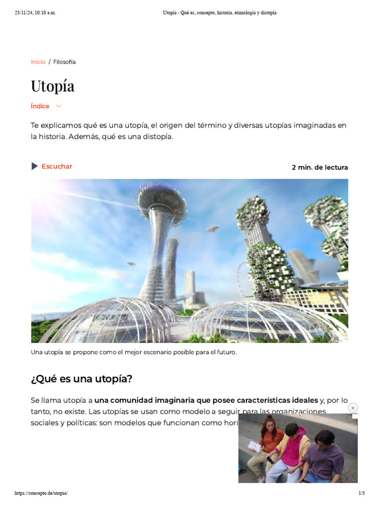 Utopía: Definición y Etimología | PDF | utopía | Distopía