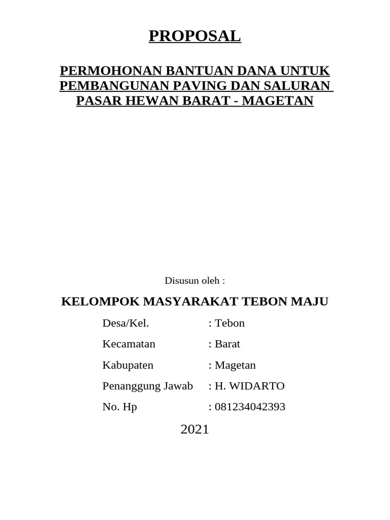 Proposal Paving Pokmas | PDF