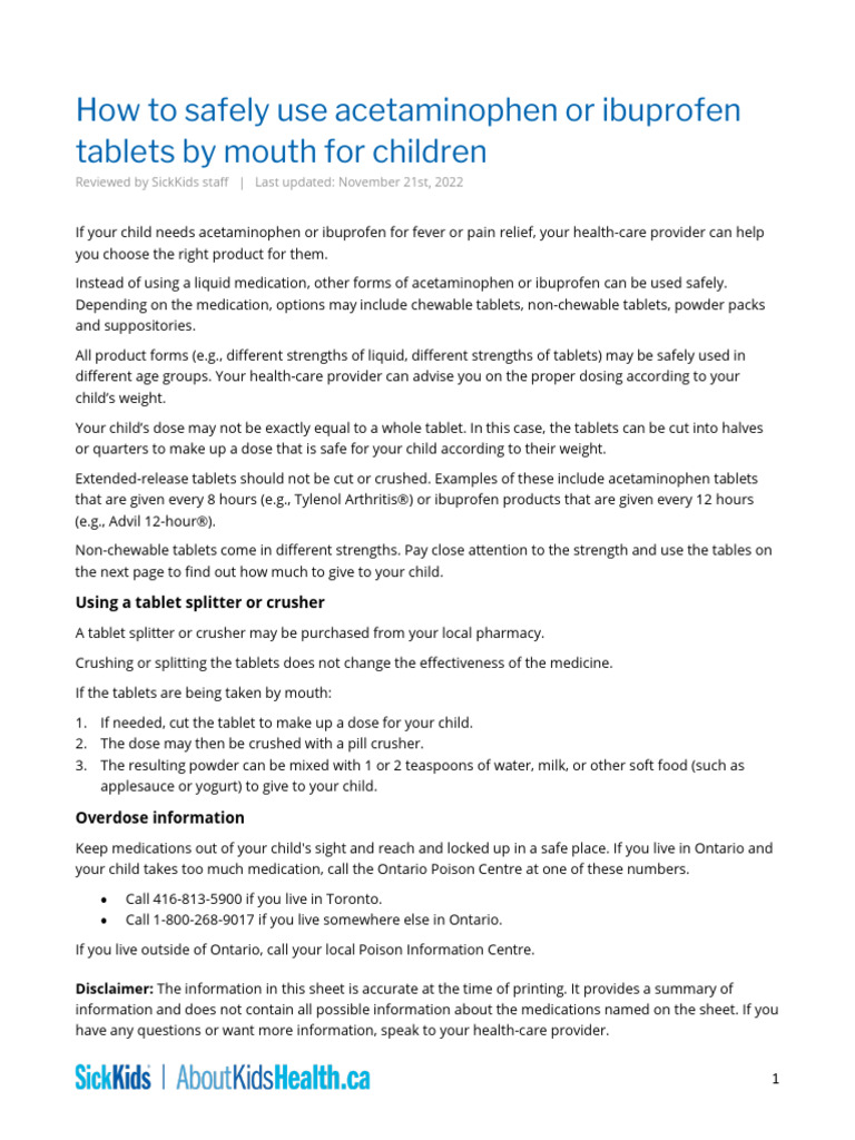 how_to_use_acetaminophen_or_ibuprofen_tablets | PDF | Tablet (Pharmacy ...