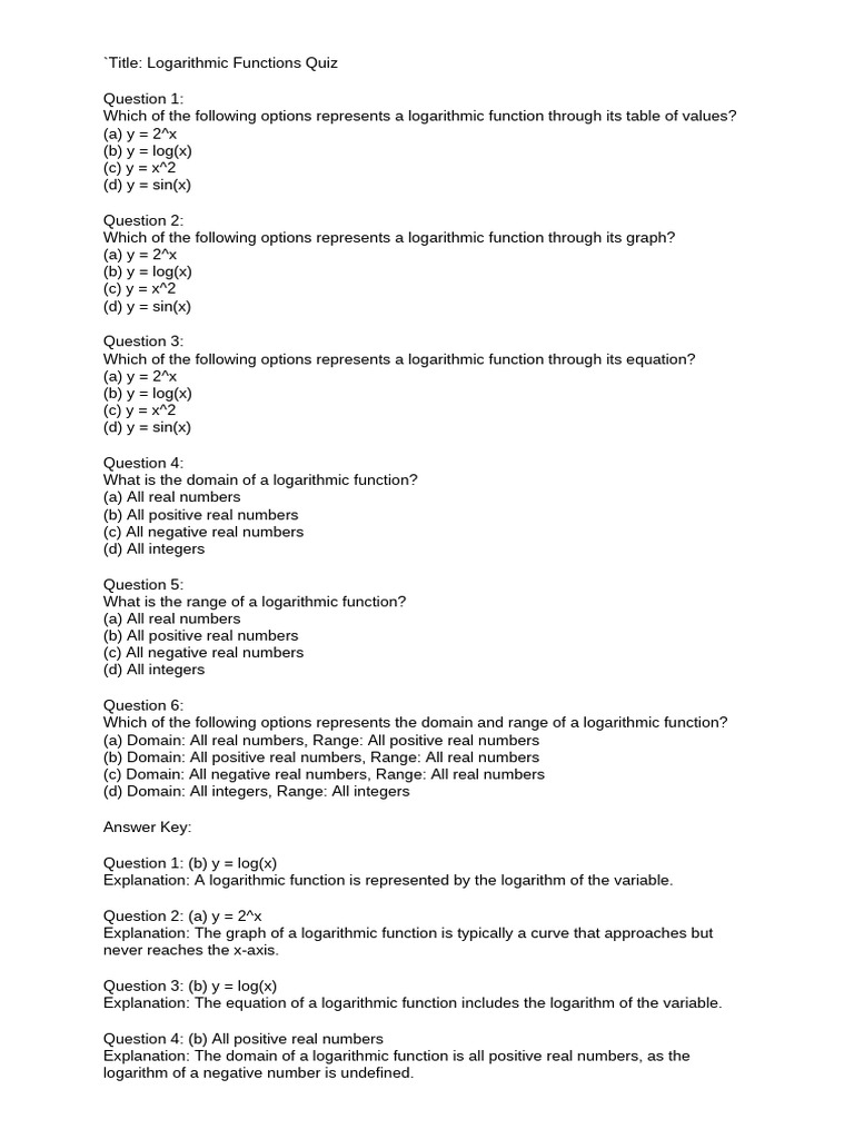 1st Periodical Gen Math | PDF | Function (Mathematics) | Logarithm