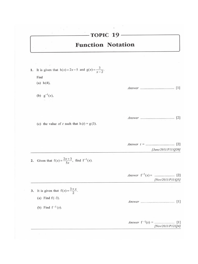 Function Notation | PDF