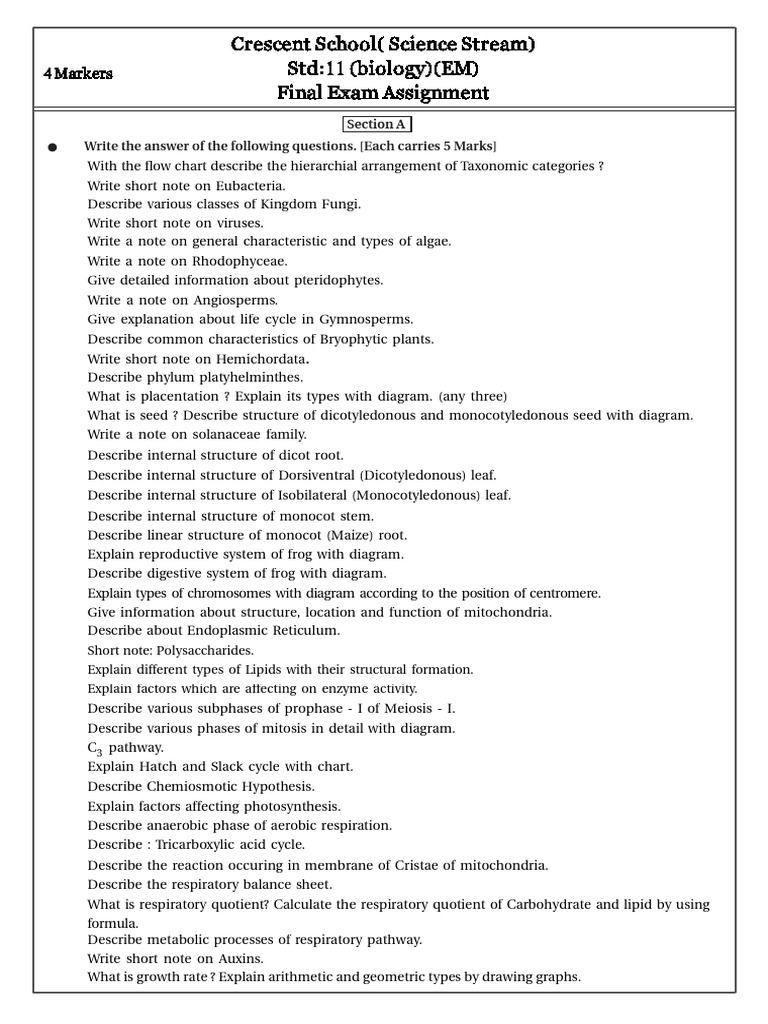 FinalExamAssignment - D25 Feb 2025 2 | PDF | Hormone | Cellular Respiration
