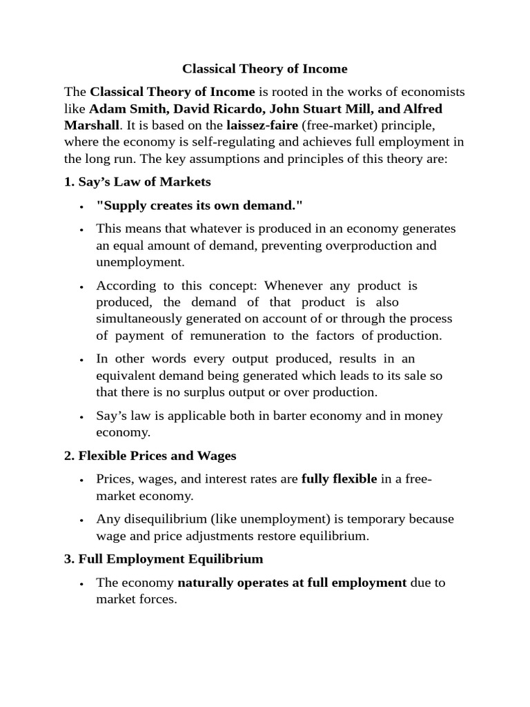 Classical & Keynesian Theory of Income | PDF | Keynesian Economics ...