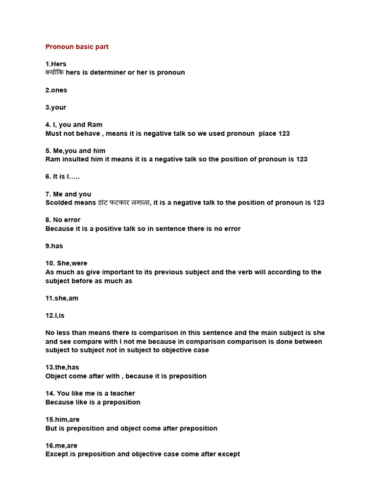 Pronoun Classroom Answer Sheet | PDF | Grammatical Number | Plural