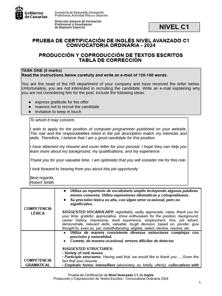 8 Ing c1 Pcte Tabla Correccion | PDF | Verb | Argument