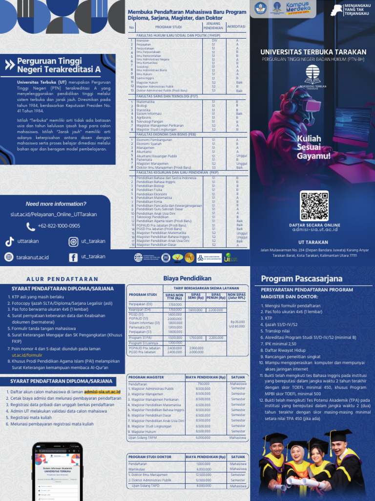 Brosur Pendaftaran Universitas Terbuka | PDF