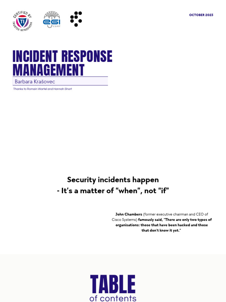 202l31012 Incident Response | PDF | Security | Computer Security