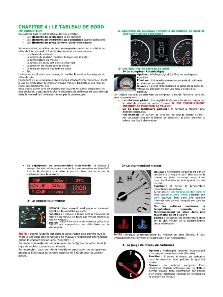 Le Tableau de Bord | PDF