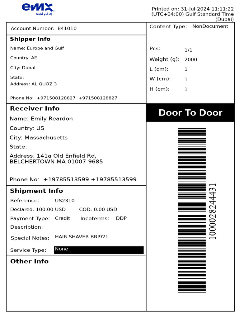 Door To Door: Receiver Info | PDF