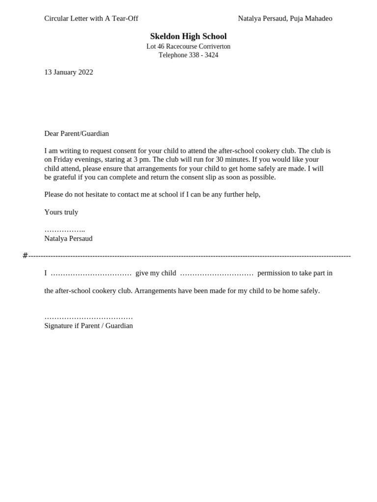 Circular Letter With Tear | PDF