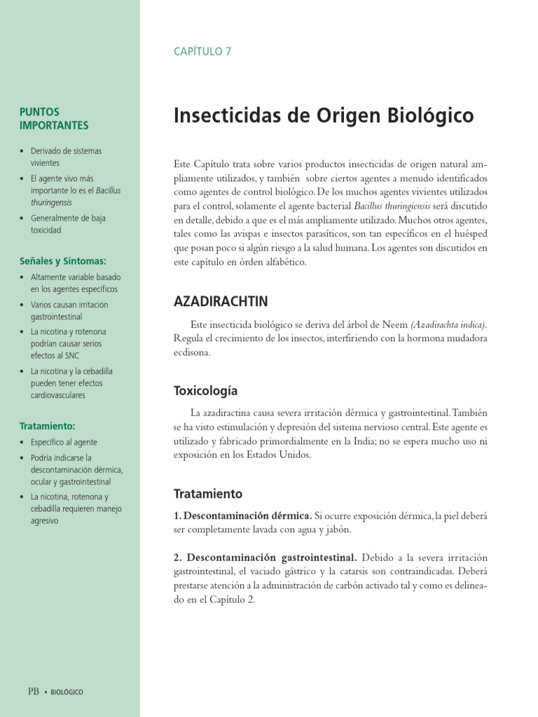 INSECTICIDAS DE ORIGEN BIOLOGICO | PDF
