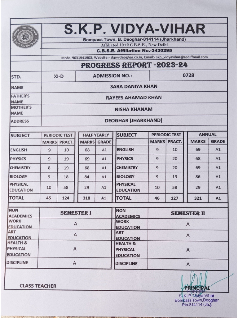 11th Marksheet | PDF