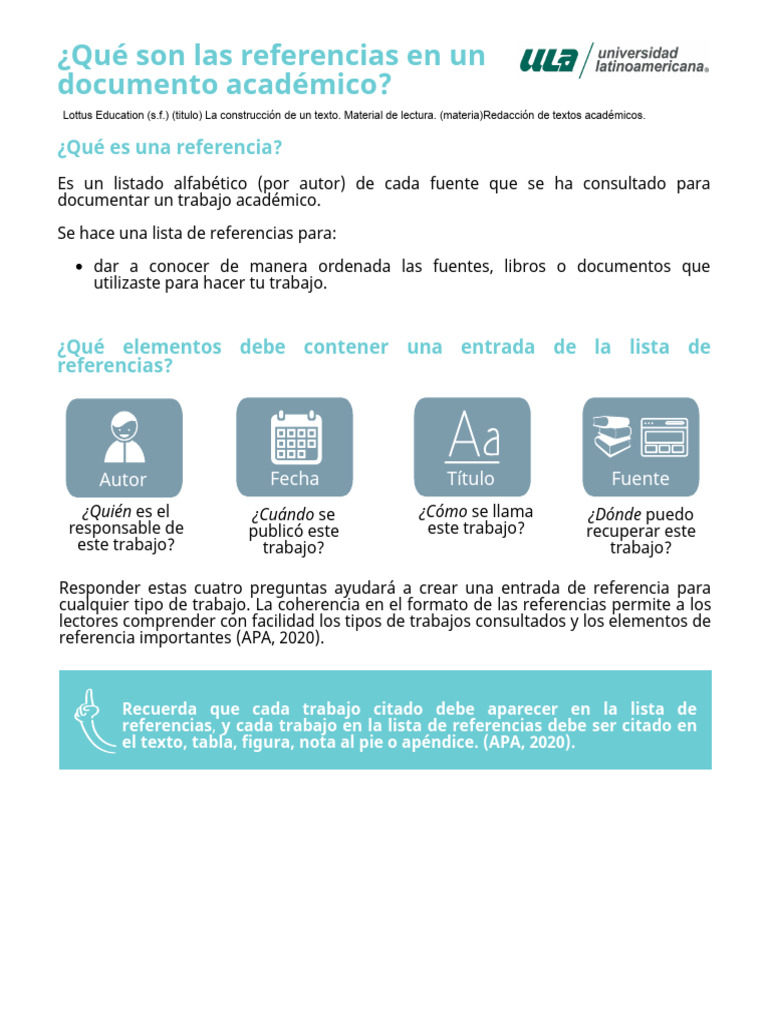 REFERENCIAS en Un Documento | PDF