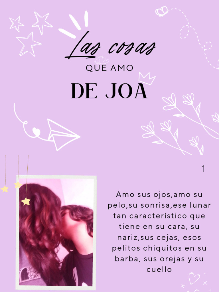 Cosas que amo de Joa | PDF