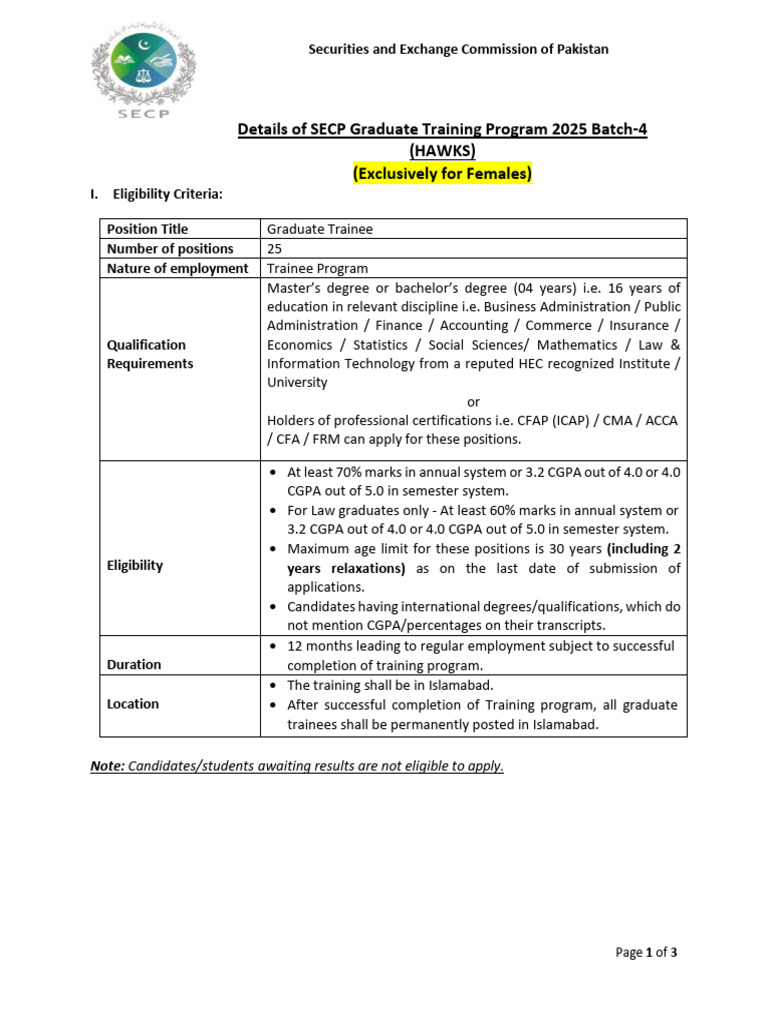 SECP GTP 2025 Complete Criteria | PDF | Academic Degree